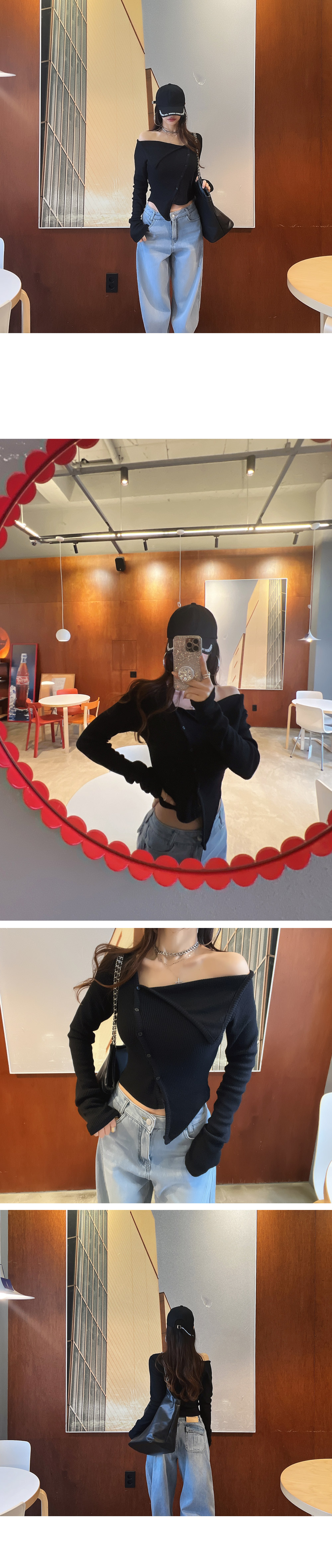 [[1126]사선버튼 언발 오프티]